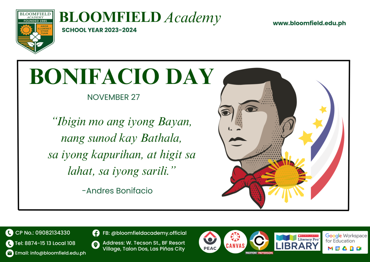 Bonifacio Day – Bloomfield Academy