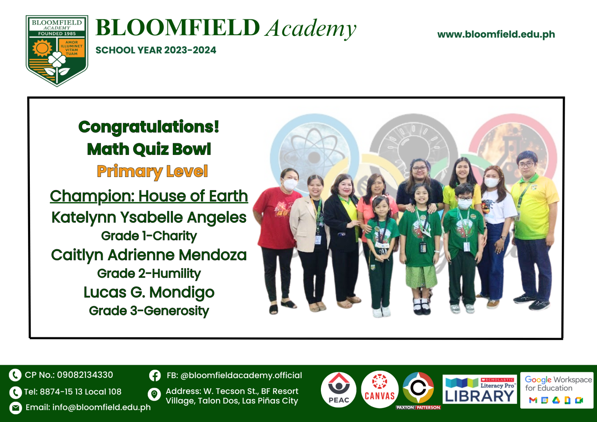 Math Quiz Bowl – Bloomfield Academy